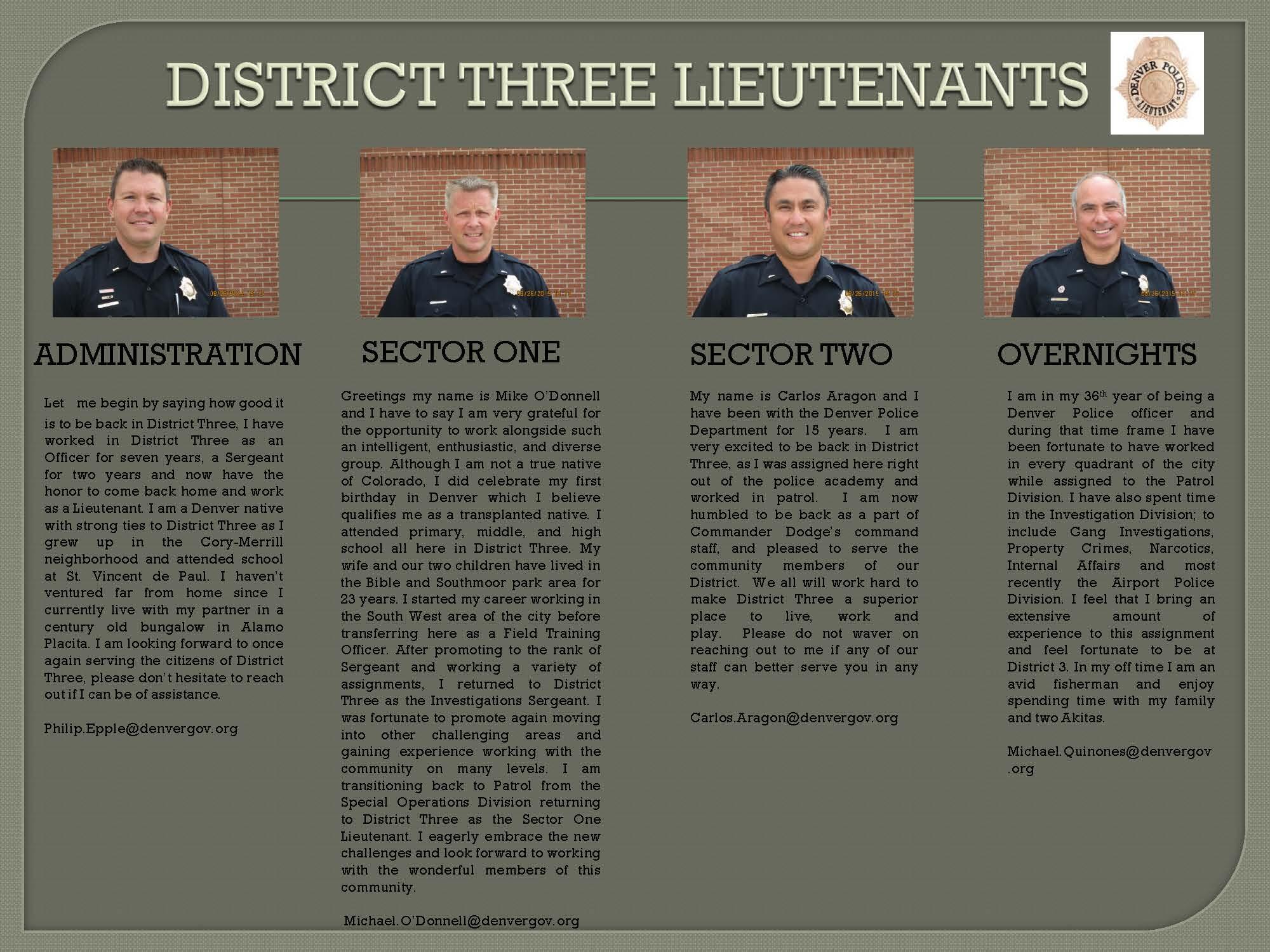 Meet the new District 3 Lieutenants (Denver Police Department ...
