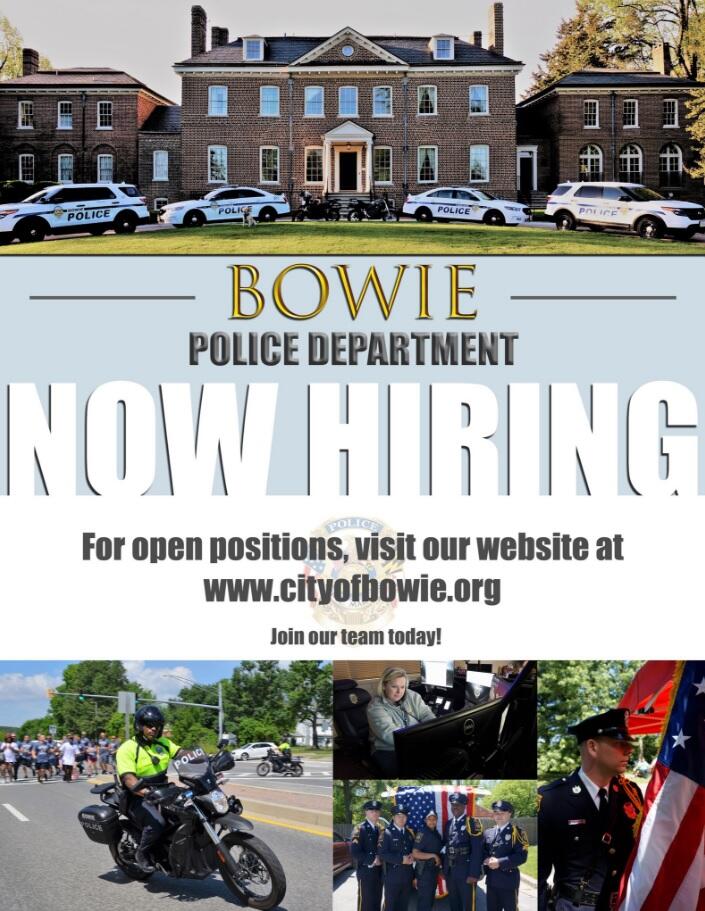 NOW HIRING - Entry Level and Lateral Police Officer Positions (Bowie ...