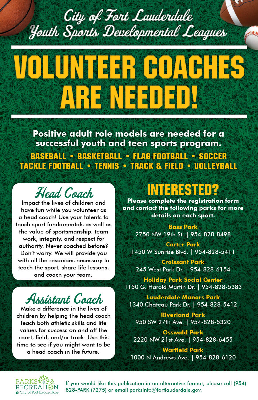 Volunteer Coaches Needed (City of Fort Lauderdale) — Nextdoor — Nextdoor