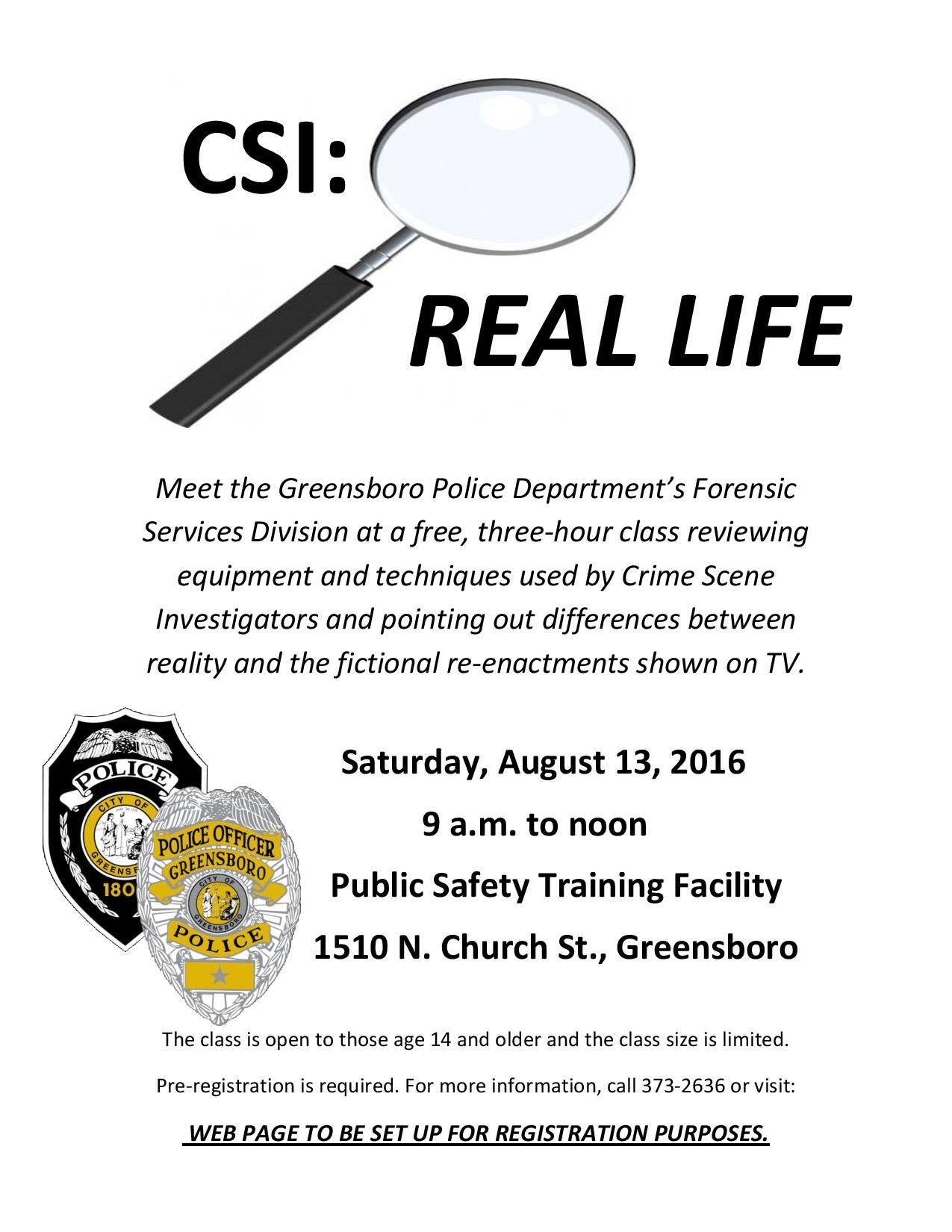 “CSI: Real Life” Class Shows what Really Happens at Crime Scenes ... “CSI: Real Life” Class Shows what Really Happens at Crime Scenes ...