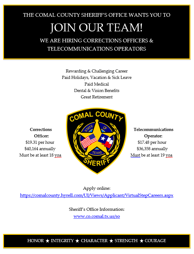 We are hiring Corrections Officers & Telecommunications Operators ...