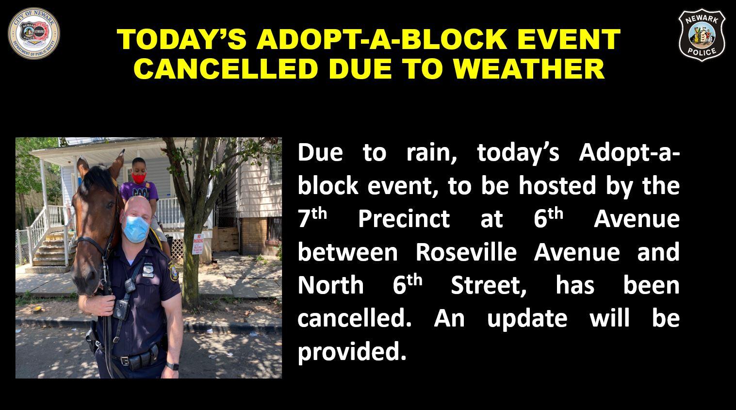 Adopt-A-Block Program Has Been Cancelled Today Due to Inclement Weather ...