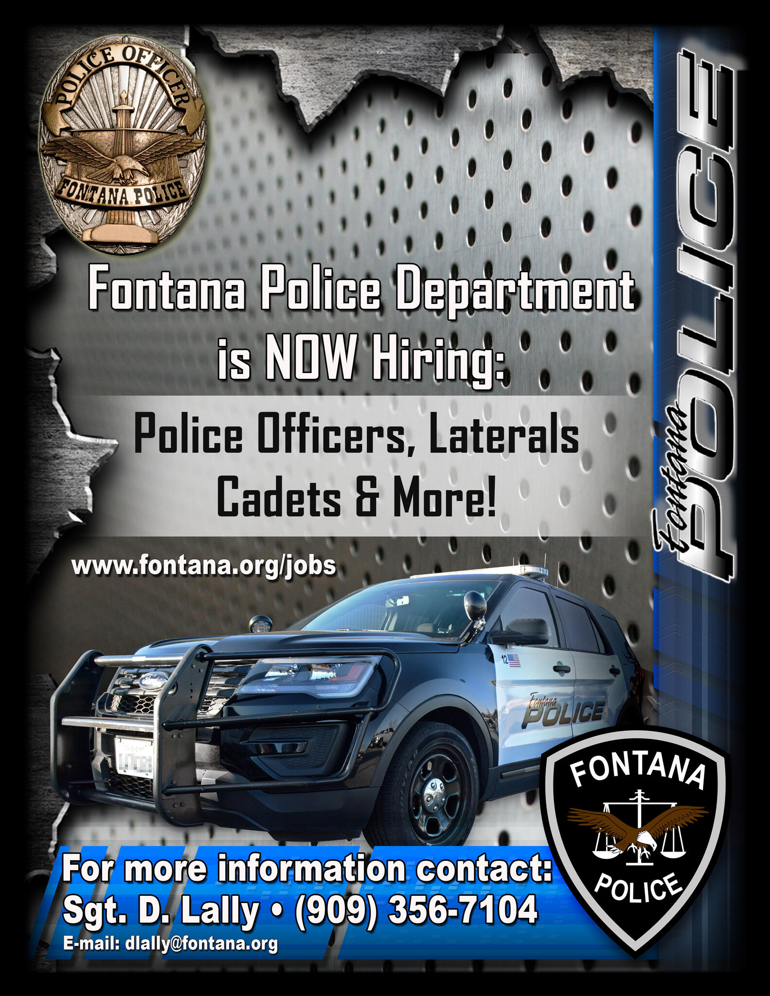 Fontana Police Department Now Hiring (Fontana Police Department ...