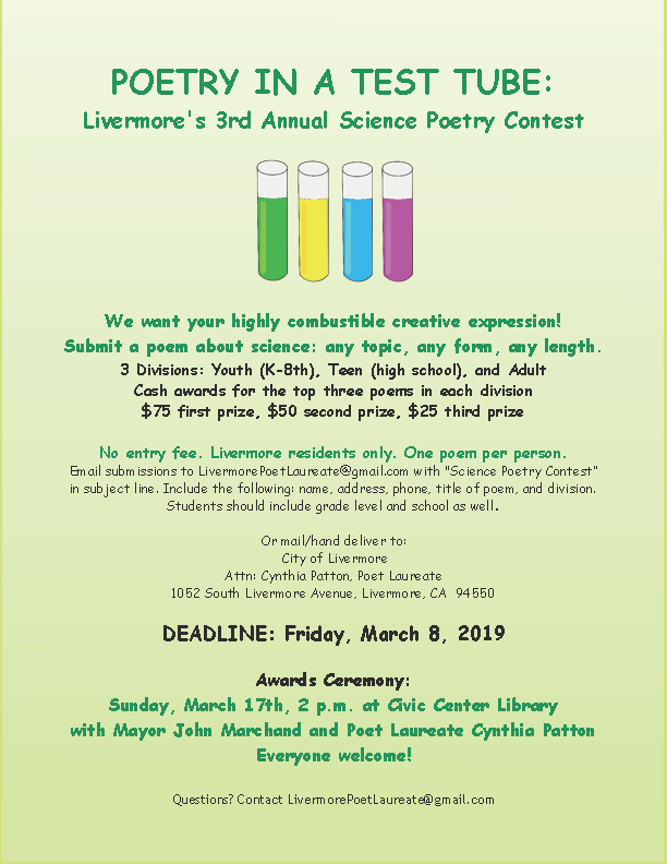 Livermore's 3rd Annual Science Poetry Contest submissions due March 8 ...
