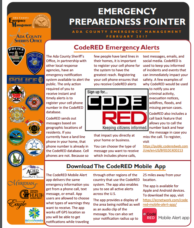 Sign Up for CodeRED Emergency Alerts (Ada County Emergency Management ... Sign Up for CodeRED Emergency Alerts (Ada County Emergency Management ...