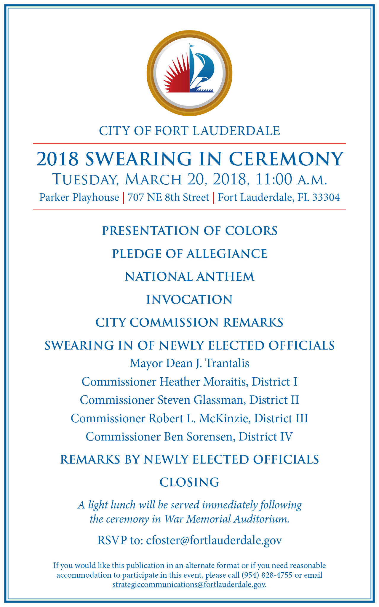 Swearing In Ceremony for Newly Elected City Officials on March 20 (City ...
