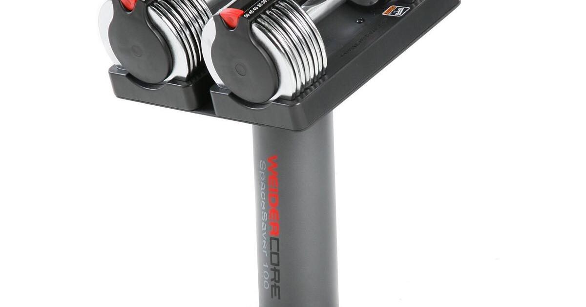 $399 · Weider Core Spacesaver 100 adjustable dumbbells w/ pedestal ...